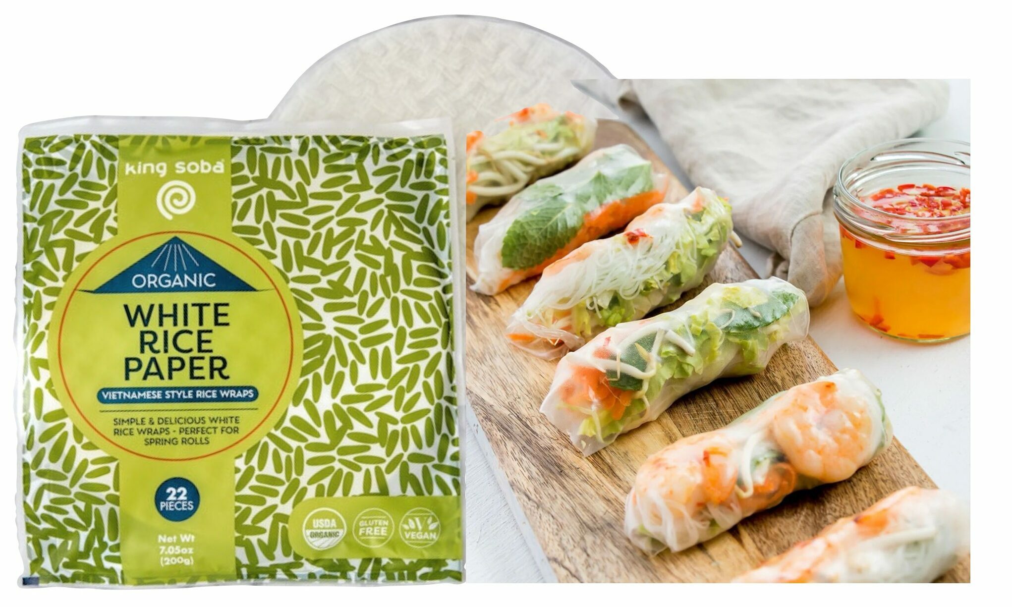 White Rice Paper Rolls - 22 pack - Bello Food Box - Bello Food Box